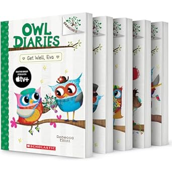 Owl Diaries Series, Collection Set of 5 Books, Vol.16-20. Get Well, Eva ...