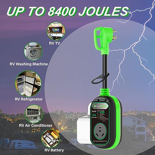 Snapklik.com : EyGde RV Surge Protector 30 Amp Waterproof Upgraded 8400 ...