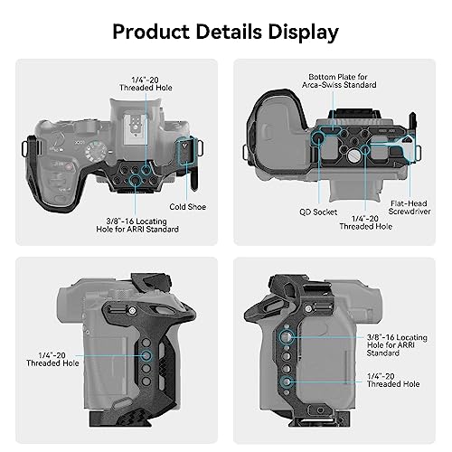 SMALLRIG R7 Cage with Built-in Quick Release Plate for Arca Stand, Cold ...