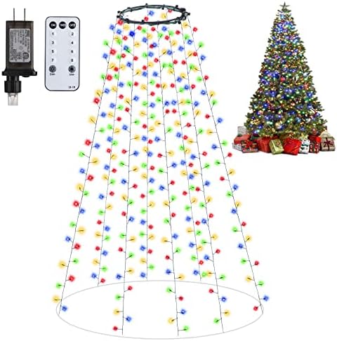 Amazon.com: Christmas Tree Lights with Ring for Tree, 400LED Christmas ...