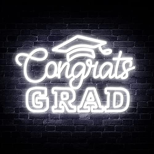 Amazon.com : Congrats Grad Neon Sign with Graduation Cap, Warm White ...