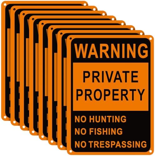 Lineshading 8 Pcs Large Posted No Hunting No Trespassing Signs Private ...