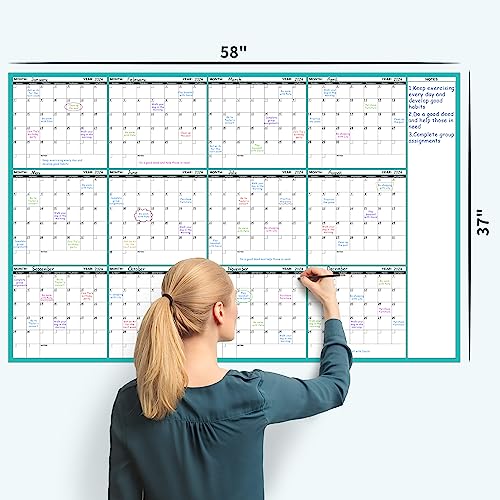 Snapklik.com : Large Dry Erase Calendar For Wall - Undated 12 Month ...