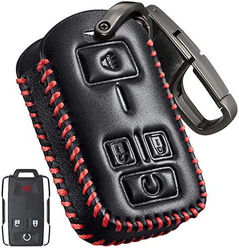 Amazon.com: Slohif for Chevy Chevrolet Leather Key Fob Cover ...