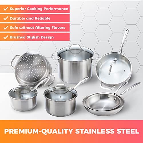 Snapklik.com : Mueller Pots And Pans Set 11-Piece, Ultra-Clad Pro ...