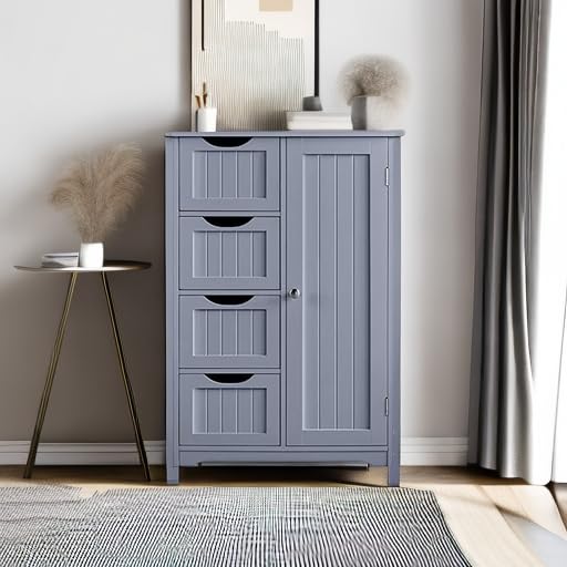 Snapklik.com : Bathroom Floor Cabinet, Freestanding Storage Organizer ...