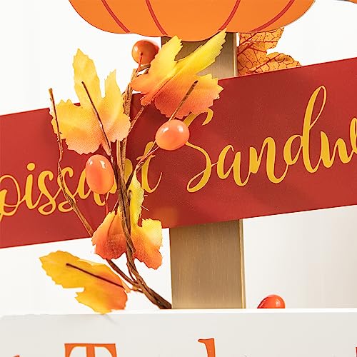 Snapklik.com : Glitzhome 4275H Thanksgiving Wooden Turkey Porch Sign ...