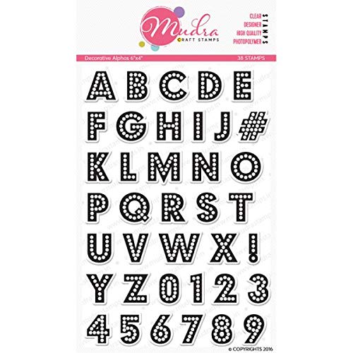 Mudra Stamps - Decorative Alphas - 6"x4"Clear Art & Craft Photo Polymer ...