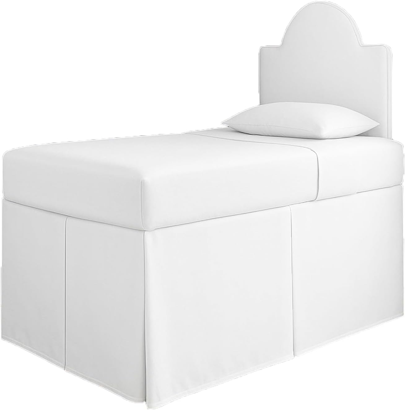 Amazon.com: Twin-XL Pleated Dorm Bedskirts - Split Corner Box Pleated ...