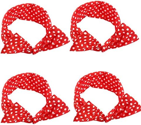 Amazon.com : Hicarer Red Polka Dot Bow Headbands Cute Bandana Headbands ...