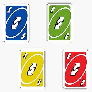 Amazon.com - Uno Reverse Cards Set Bumper Sticker Vinyl Decal 5"