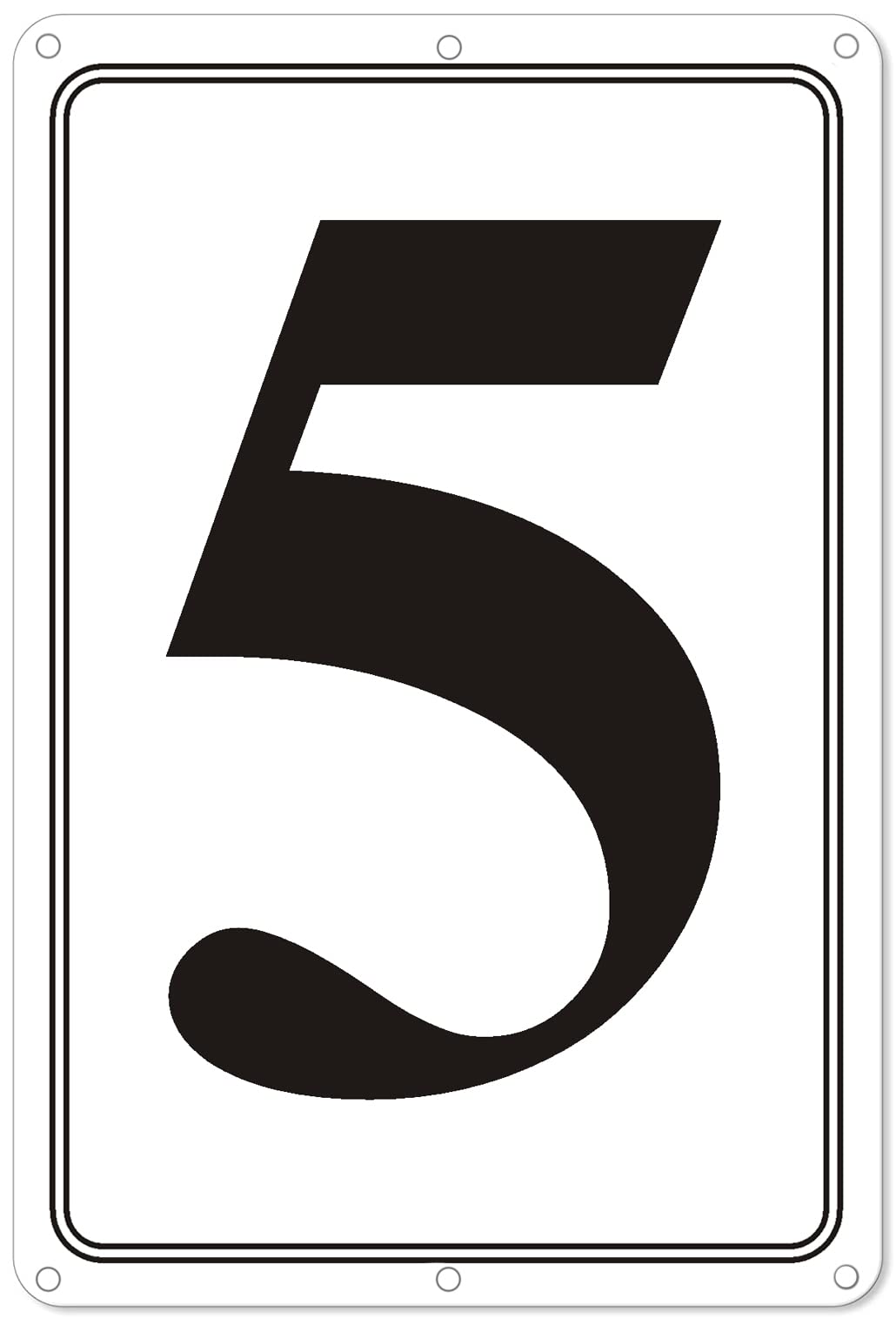 Amazon.com : i-CowFun Premium Aluminum Number Signs 5, Metal 12" X 8 ...