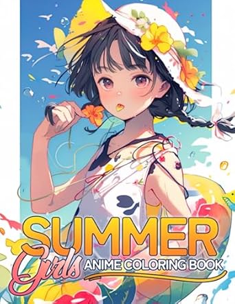 Amazon.com: Summer Girls Anime Coloring Book: Cute Manga Themed ...