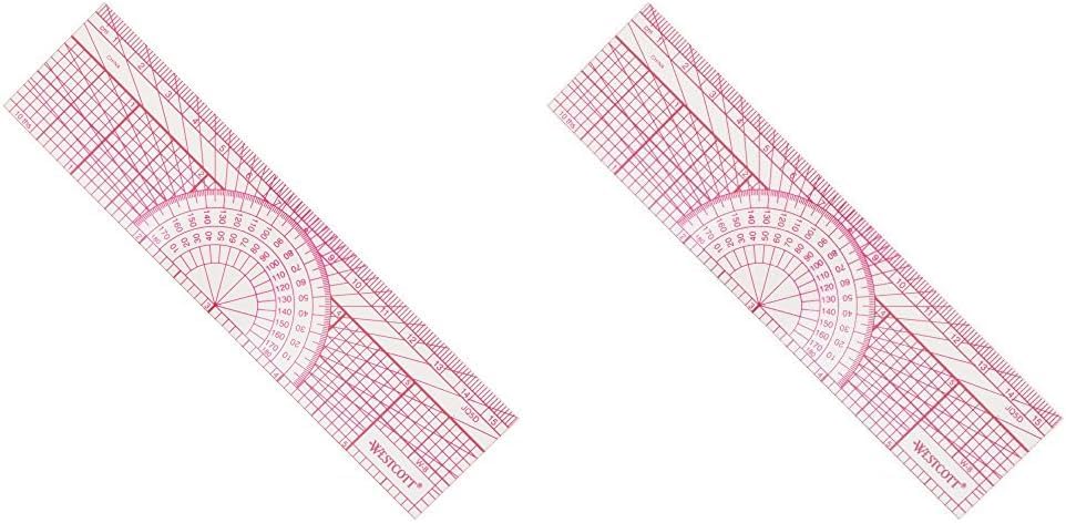 Amazon.com : Westcott W-8 Engineers’ Protractor Ruler, 6 in (Pack of 2 ...