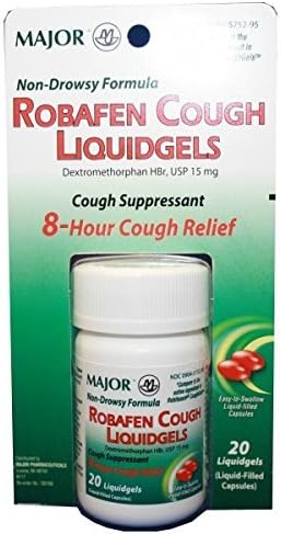Amazon.com: Robafen Cough Liquidgels Dextromethorphan HBr, USP 15mg, 20 ...