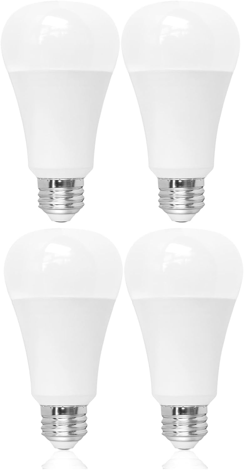 4 Pack A19 Super Bright LED Light Bulbs150W Equivalent, Daylight 5000K ...