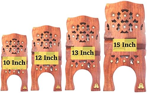 Santarms Wooden Holy Book Stand Rehal for Pooja, Reading Geeta, Bible ...