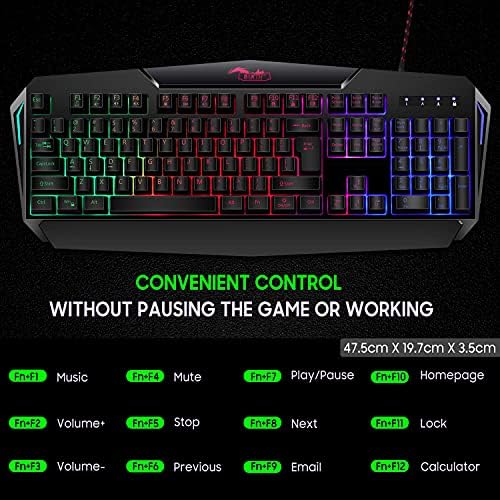 BAKTH Clavier Gaming Souris RGB Filaire, avec LED lumière de Couleurs ...