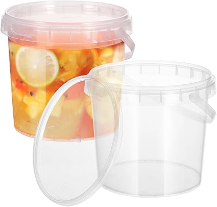 Amazon.com: UPKOCH 2 Pack 2L Clear Plastic Ice Cream Buckets with Lids ...