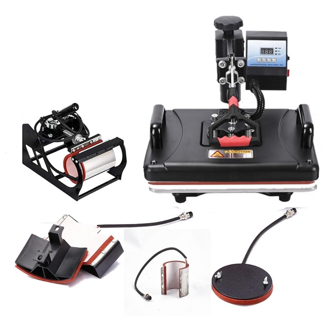 Print Digits 5-in-1 Heavy Duty Heat Press Machine, 12x15 Inch, with ...