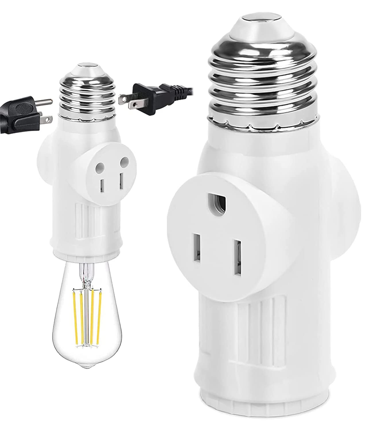 Light Socket Adapter, E26/E27 Light Bulb Outlet Adapter, DUOYHIEL ...
