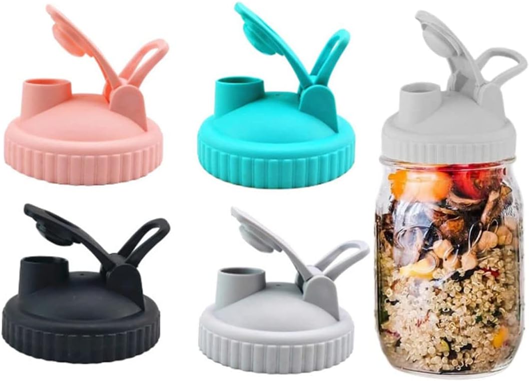 Amazon.com: 4 Pack Wide Mouth Mason Jar Pour Spout Lid, Mason Jar Lids ...