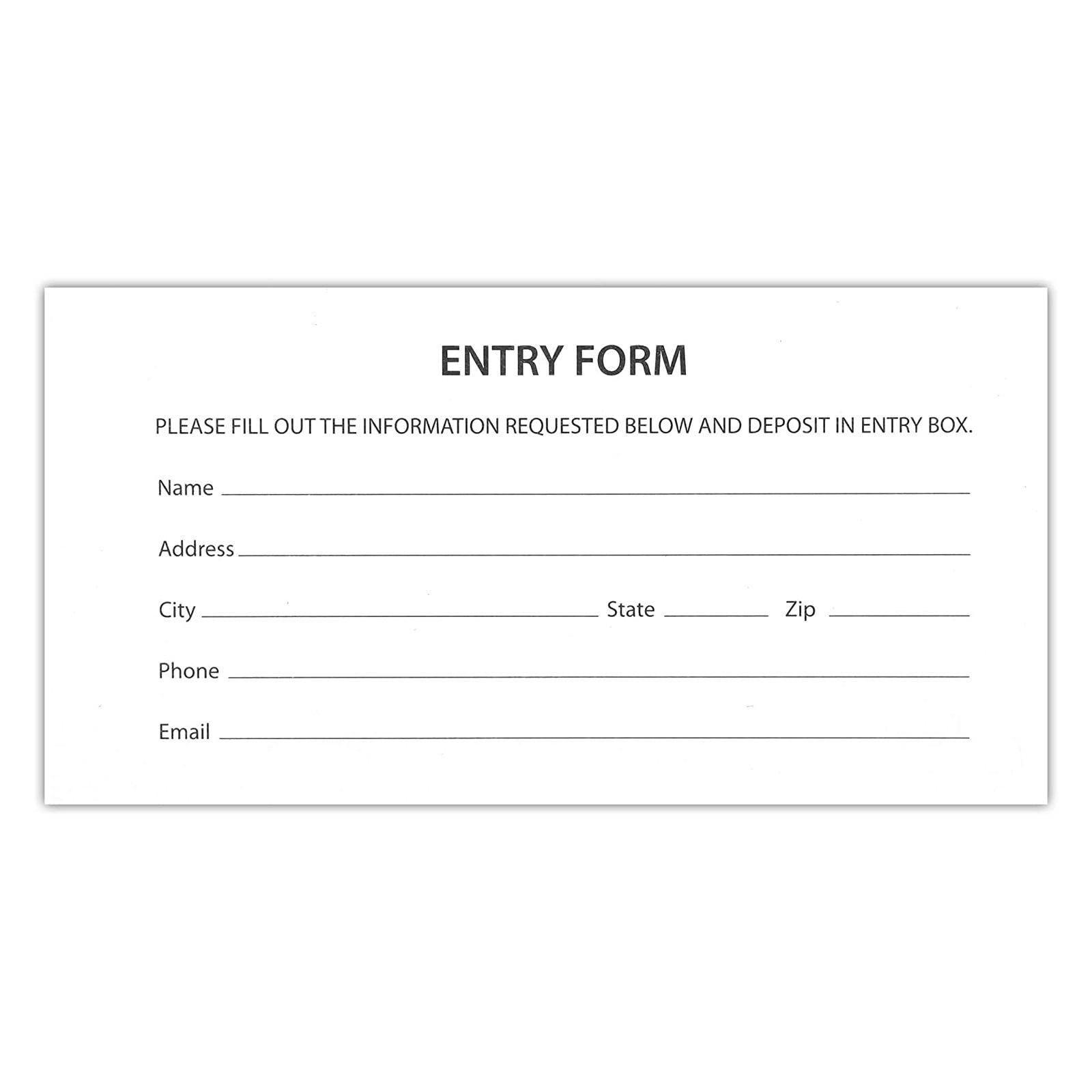 Printable Entry Forms For Giveaways - Printable Forms Free Online