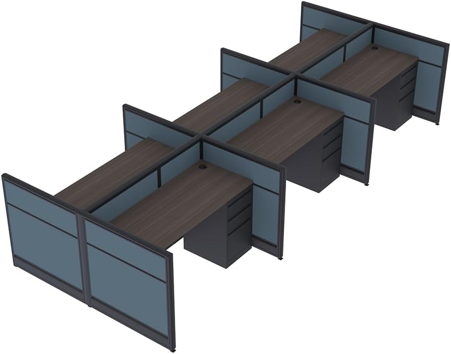 Amazon.com : 6 Person Call Center Cubicle Setup | Small Powered Cubicle ...