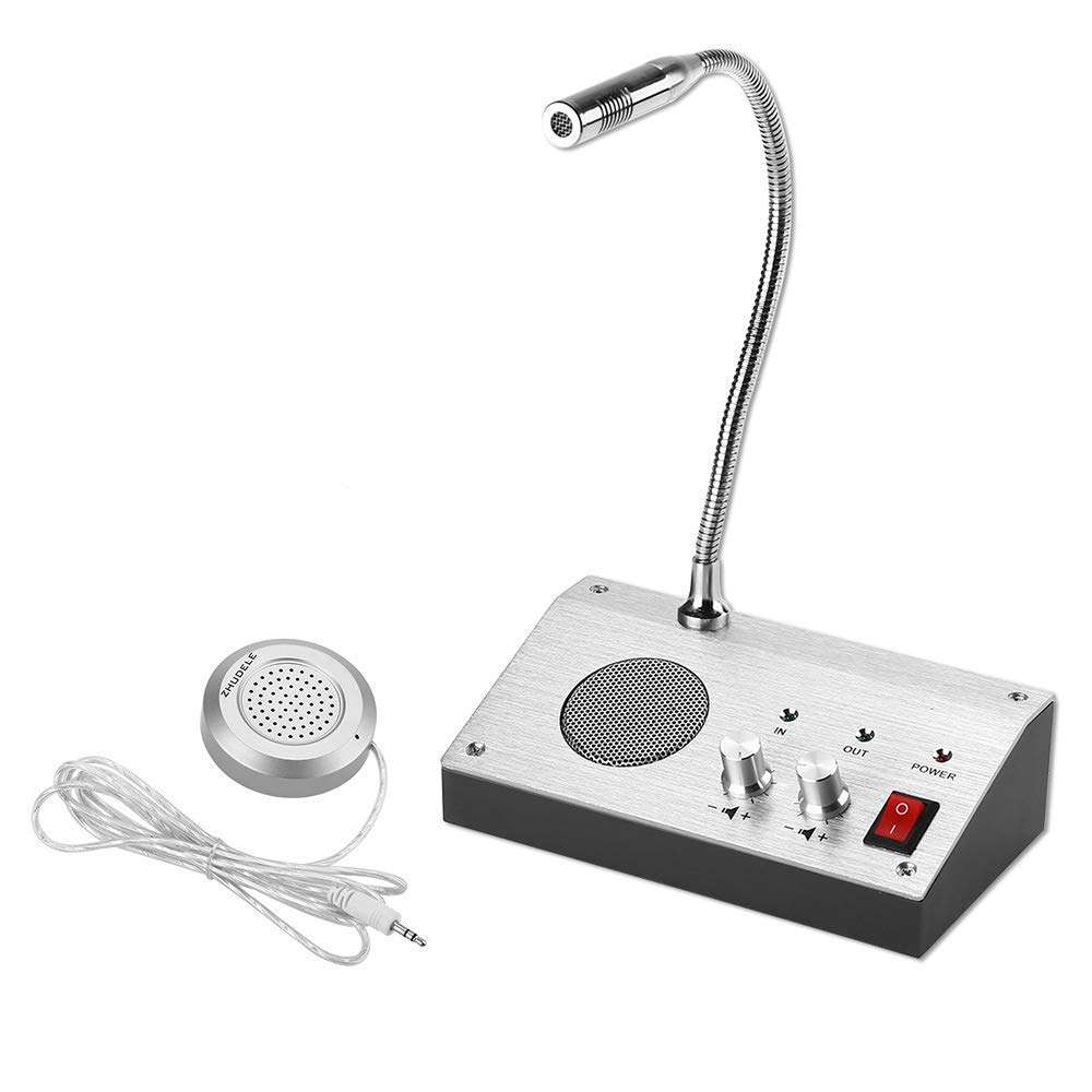 Dual Way Counter Intercom Window Glass Counter Intercom Speaker System ...