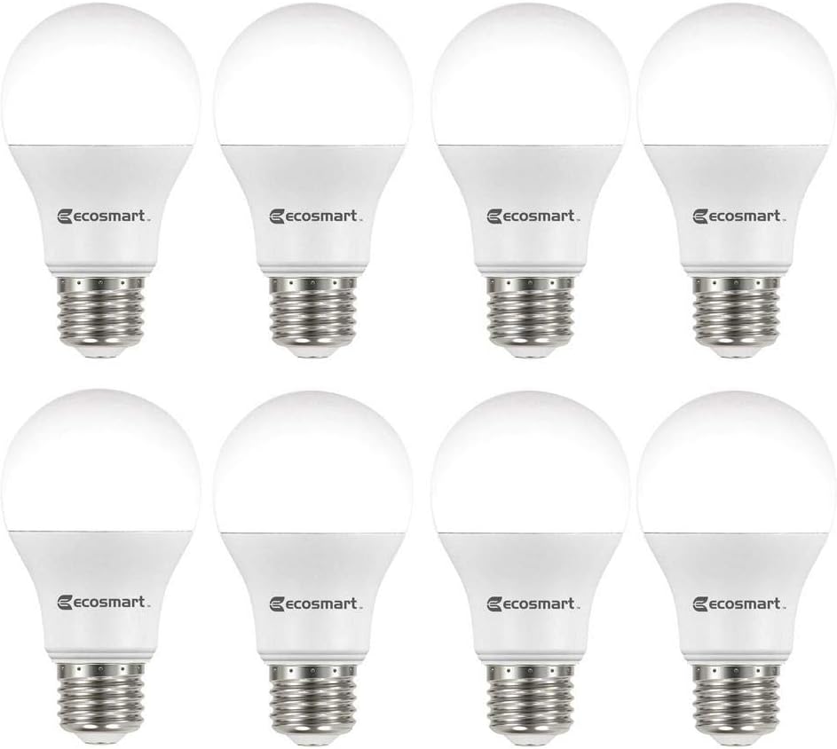 (8-Pack) EcoSmart LED Dimmable 100-Watt Daylight Light Bulb, A19, 1680 ...