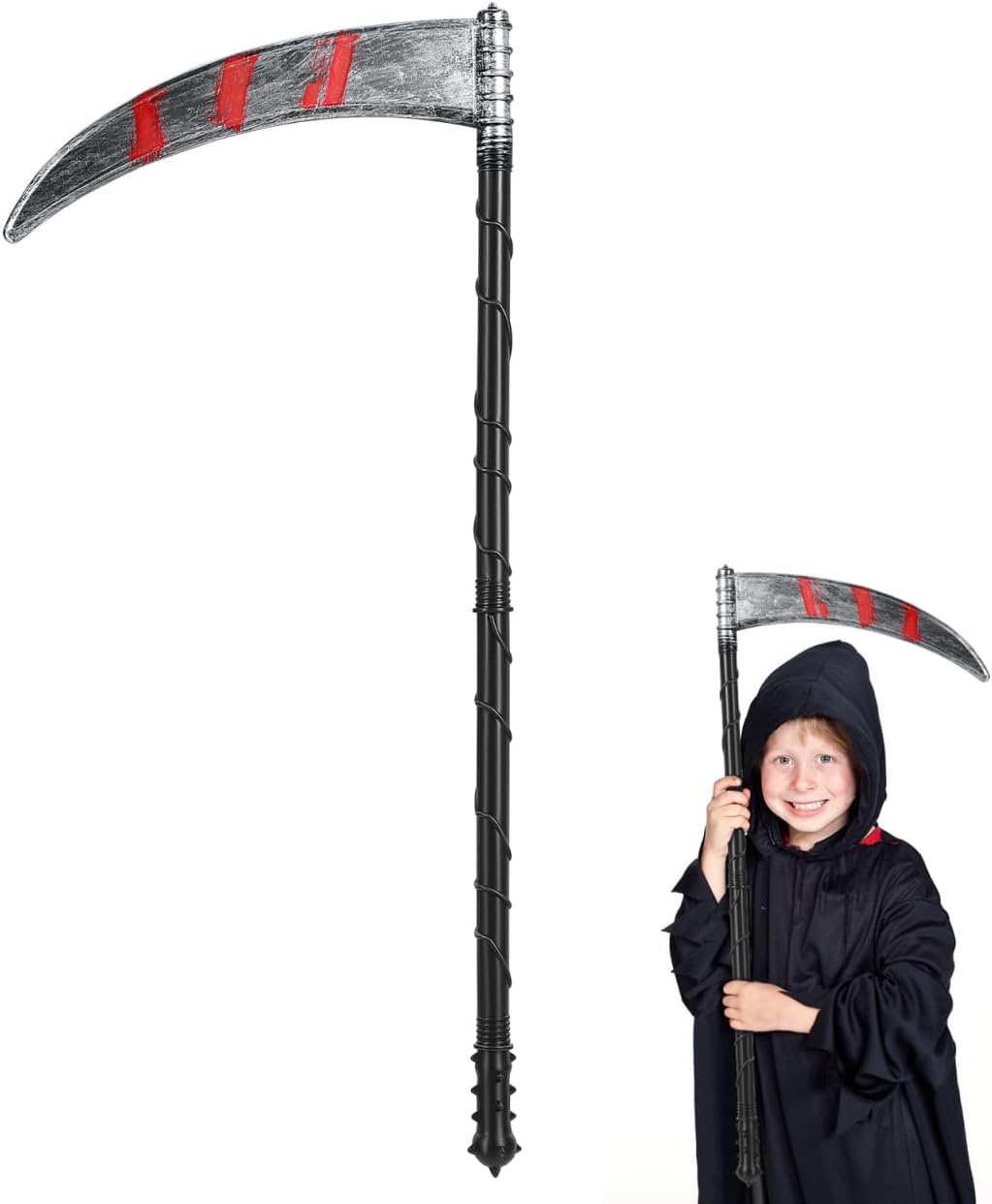 Amazon.com: BESTOYARD Halloween Grim Reaper Scythe for Party, 32-Inch ...