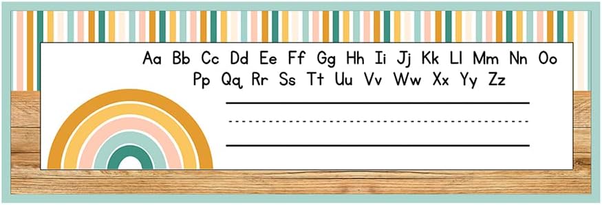 Amazon.com: Name Tags for Classroom, 40pcs Boho Rainbow Name Plate for ...