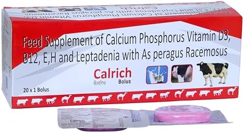 CALRICH Bolus Feed Supplement for Cows & Buffaloes – 20 Bolus | with ...