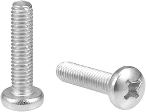 Amazon.com: uxcell M6x25mm Machine Screws Pan Phillips Cross Head Screw 304 Stainless Steel ...