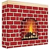 Zhanmai Christmas Faux Fire Place Red Brick Cardboard Fireplace Fake ...