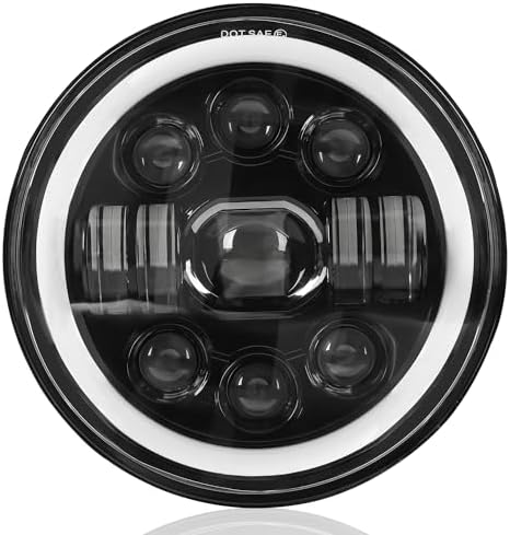 Amazon.com: 7 Inch Motorcycle Headlight, 7''Round LED Headlights DRL ...