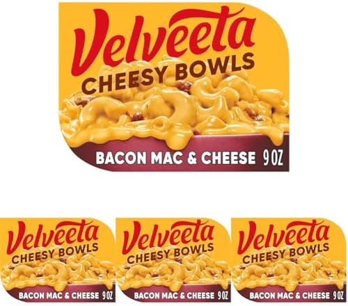 Amazon.com : Velveeta Cheesy Bowls, Bacon Mac and Cheese, 9 oz (Pack of ...