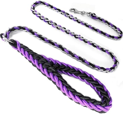 Amazon.com : Dog Leash Rope Chain, Nylon Rope Metal Chain for Pet Leads ...