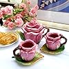 Amazon.com | Minigift Ceramic Rose Tea Pot Set, 3D Hand-painted Rose ...