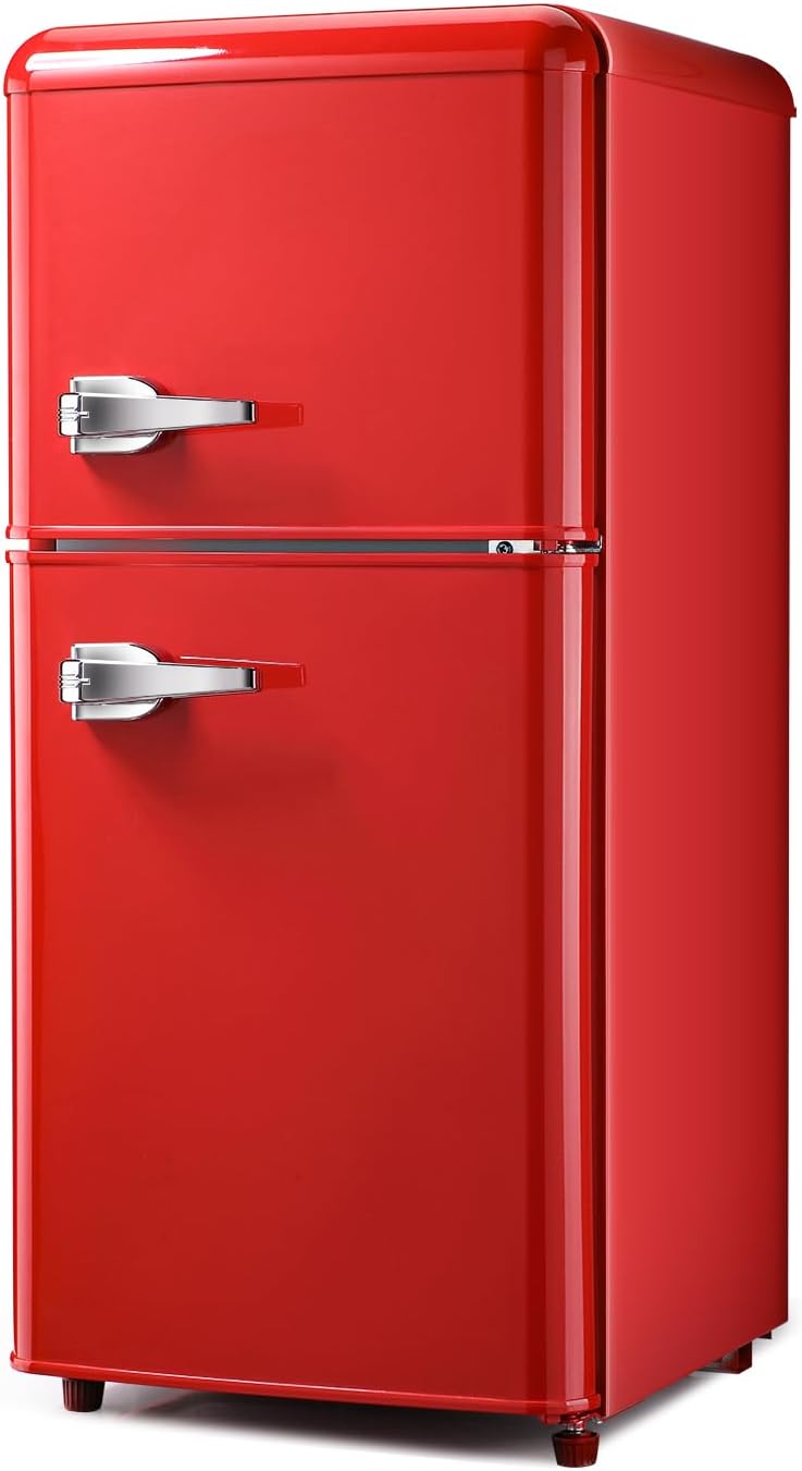Amazon.com: HOPDAY FLS-80G-RED Retro Compact Refrigerator, Red : Home ...