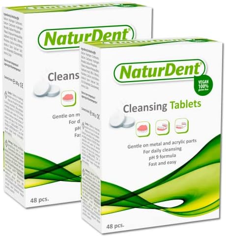 Amazon.com : Denture Cleaner Tablet NaturDent Cleans Removes Dark ...