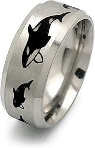 Kriskate & Co. Personalized Orca Killer Whale Tungsten Carbide Ring ...