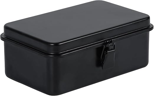 Amazon.com: Gasuuo Black Metal Box with Lid, Metal Storage Box for ...