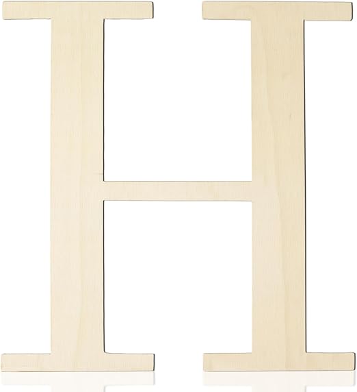 Amazon.com: Large Wooden Letters 12 Inch Paintable Wood Letter H for ...