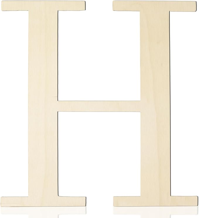 Amazon.com: Large Wooden Letters 12 Inch Paintable Wood Letter H for ...