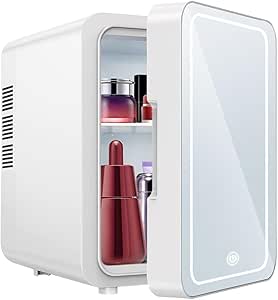 Makeup Fridge, Make-Up Mini Fridge, with Dimmable Led Light Mirror ...