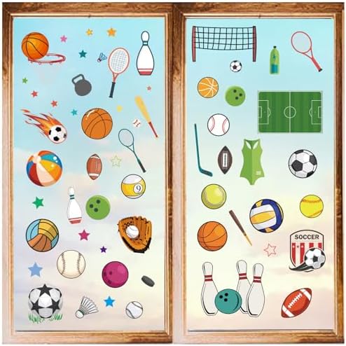 Amazon.com: 25 Pcs Football Theme Thick Gel Window Clings Waterproof ...
