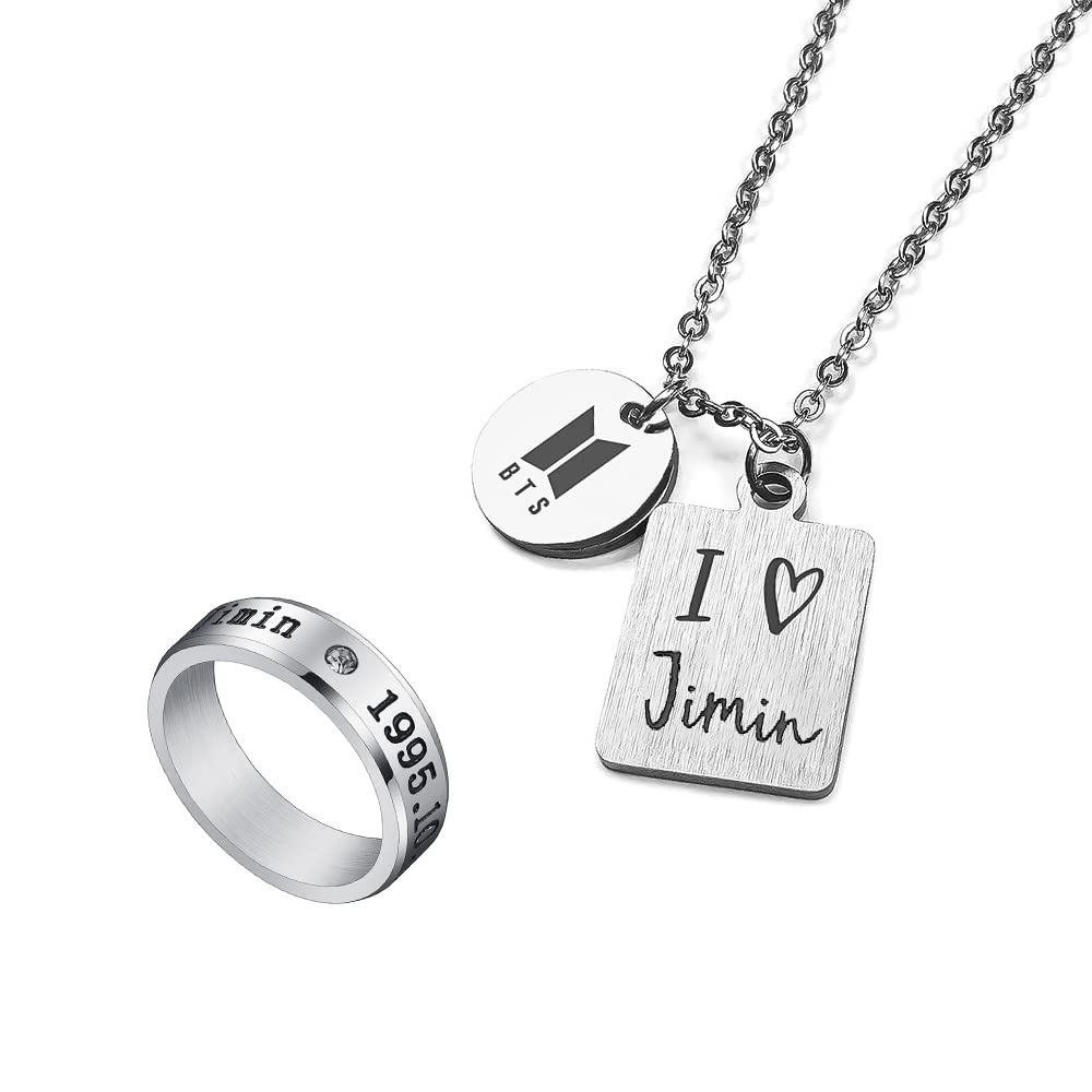 Buy University Trendz Unisex Combo - Kpop Jimin Pendant Necklace ...