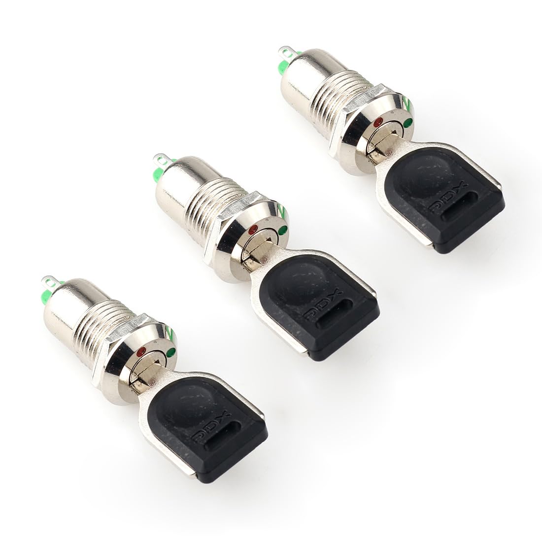 ThtRht 3 Pack Mini Electric Key Switch ON-Off 2 Position Terminal ...