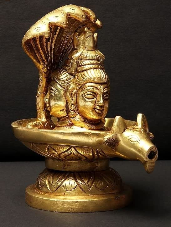Buy AFFINITY | 4" Small Brass Shivalinga with Sheshnag | Brass Eternal ...